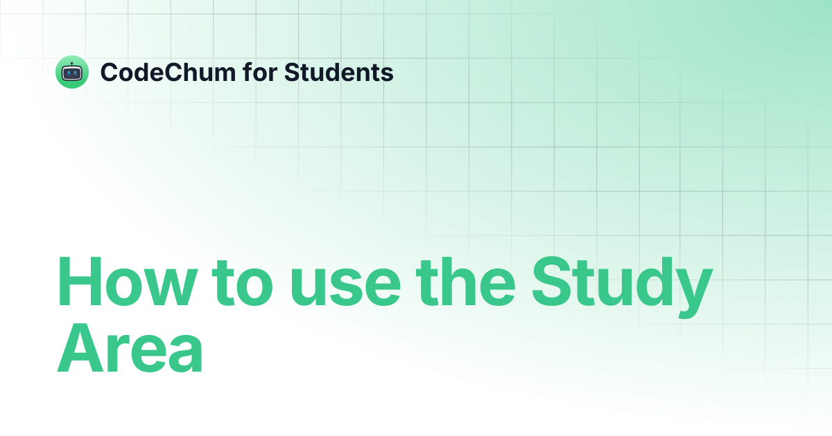 How to use the Study Area | CodeChum for Students